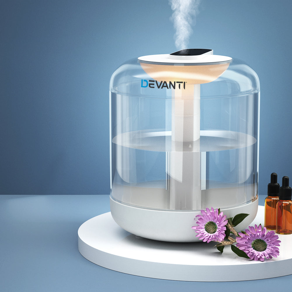 Devanti 1L Ultrasonic Diffuser Clear View - Aroma Diffusers